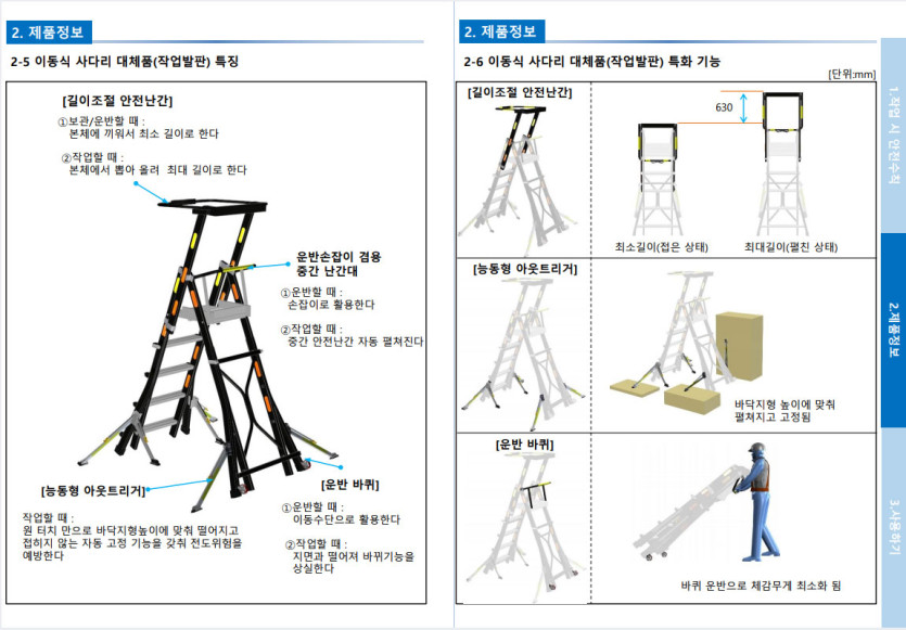 K사다리 KLB105-TSL 높이고정형 > 안전발판 사다리 | 발판사다리 | 작업용사다리 | 산업용사다리 - K사다리